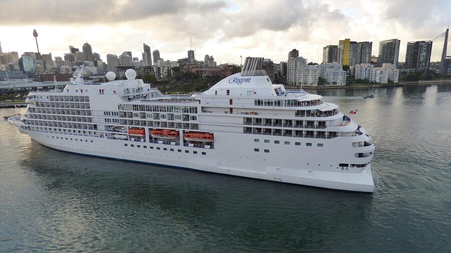 Luxury cruise ship on Sydney Harbour