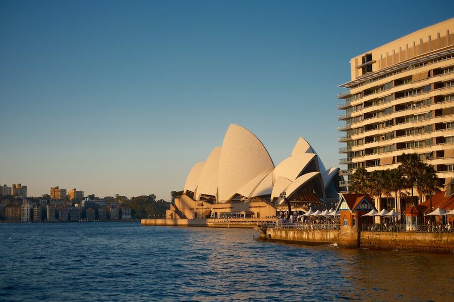 Sydney Opera House seen from a ferry on the harbour