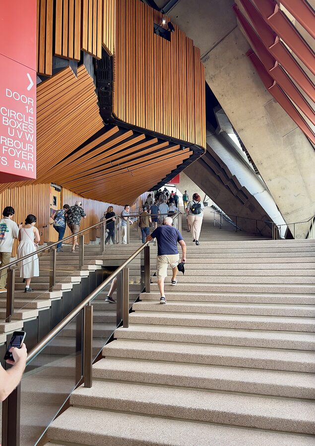 Sydney Opera House interior architecture showing concrete ribs