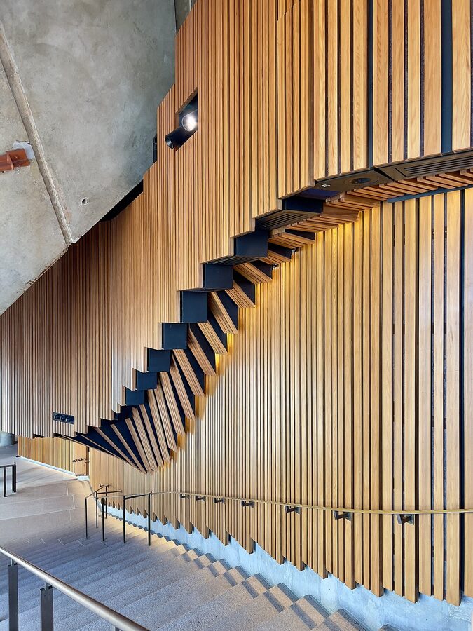 Internal staircase inside Sydney Opera House on the guided tour