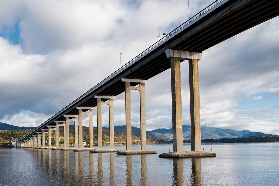Tasman Bridge over the Derwent River Hobart Tasmania