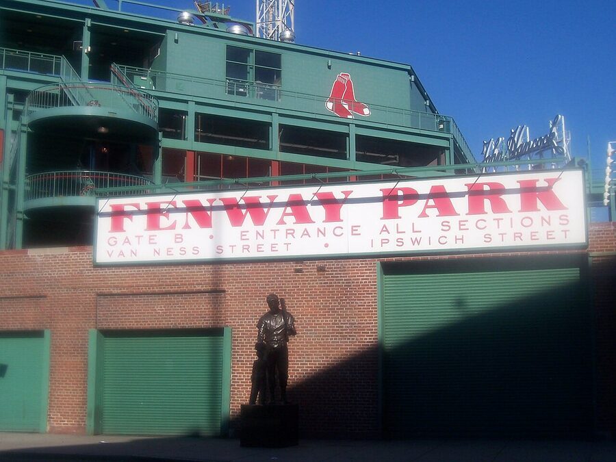 Ted Williams Jimmy Fund statue Fenway Park Gate B Boston