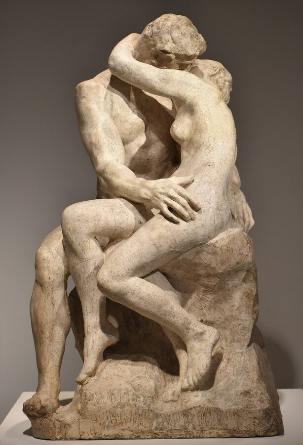 The Kiss Le Baiser by Rodin marble sculpture at Musee Rodin Paris