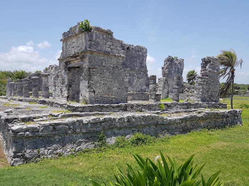 Mayan temple at Tulum under clear sky