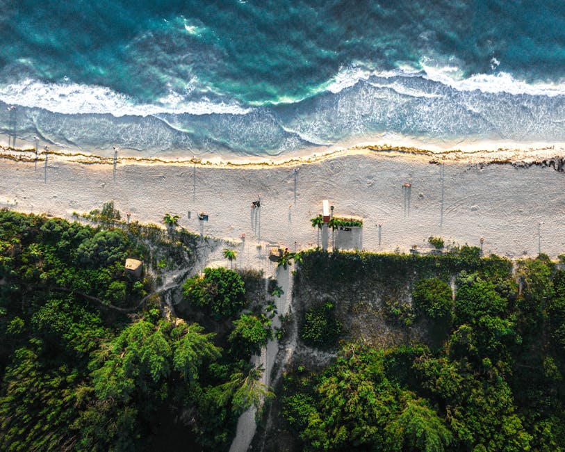 Aerial view of Playa del Carmen coastline