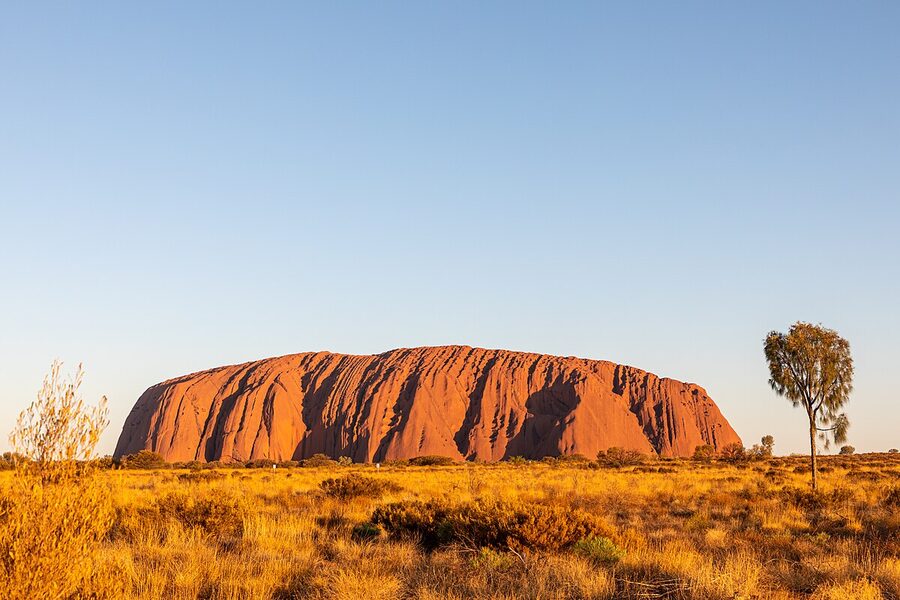 Uluru side view in Uluru-Kata Tjuta National Park