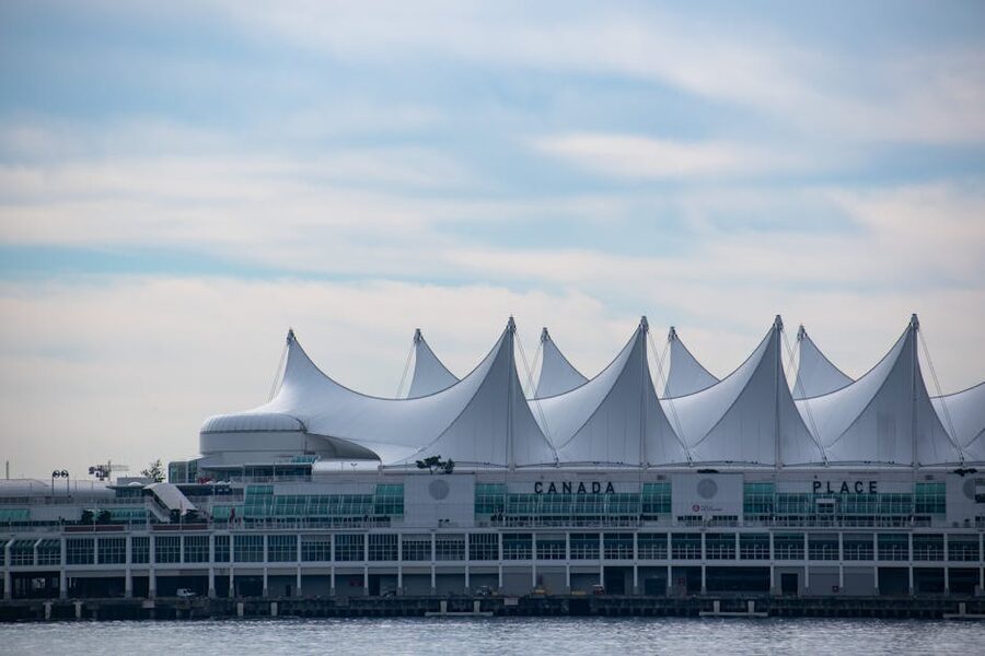 Canada Place sail-like roof on the Vancouver waterfront