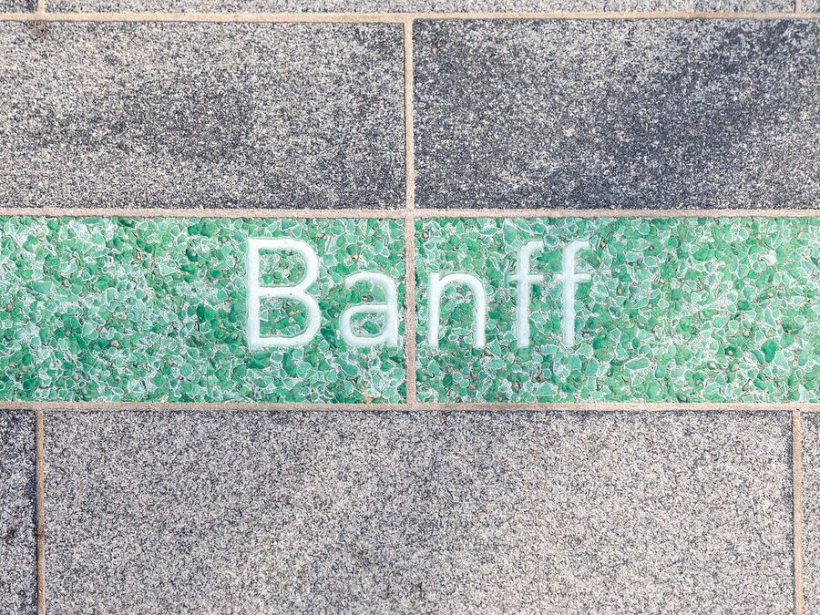Canada Place walkway with place names etched into the path