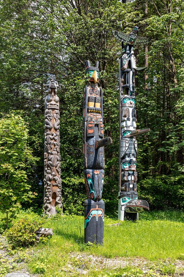 Stanley Park totem poles at Brockton Point Vancouver