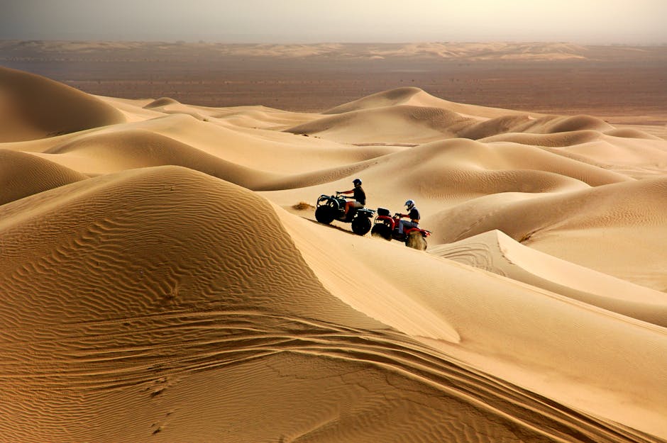 Off-road vehicle on desert terrain