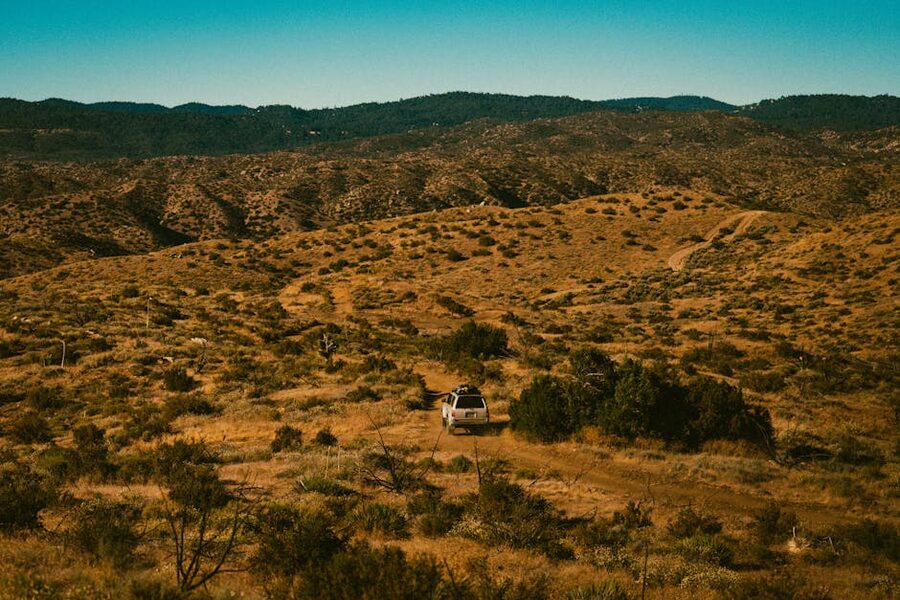 Desert trail rocky terrain