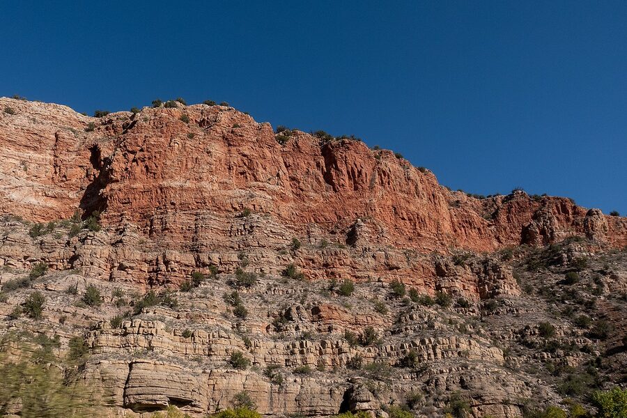 Canyon views passing by from the Verde Canyon Railroad