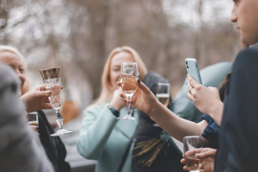 Champagne toast on the Verde Canyon Railroad