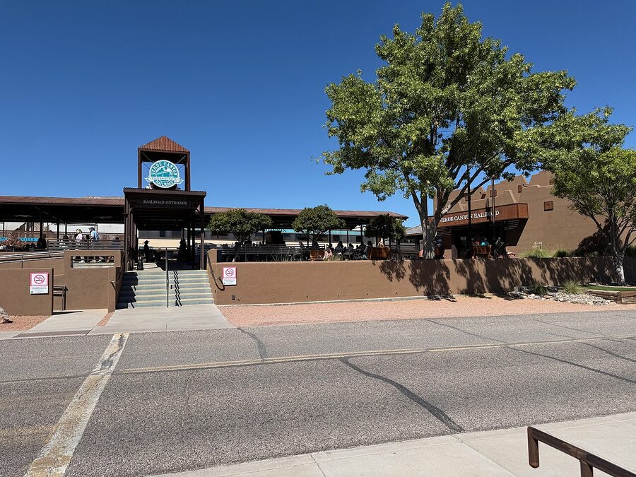 Verde Canyon Railroad depot entrance in Clarkdale Arizona
