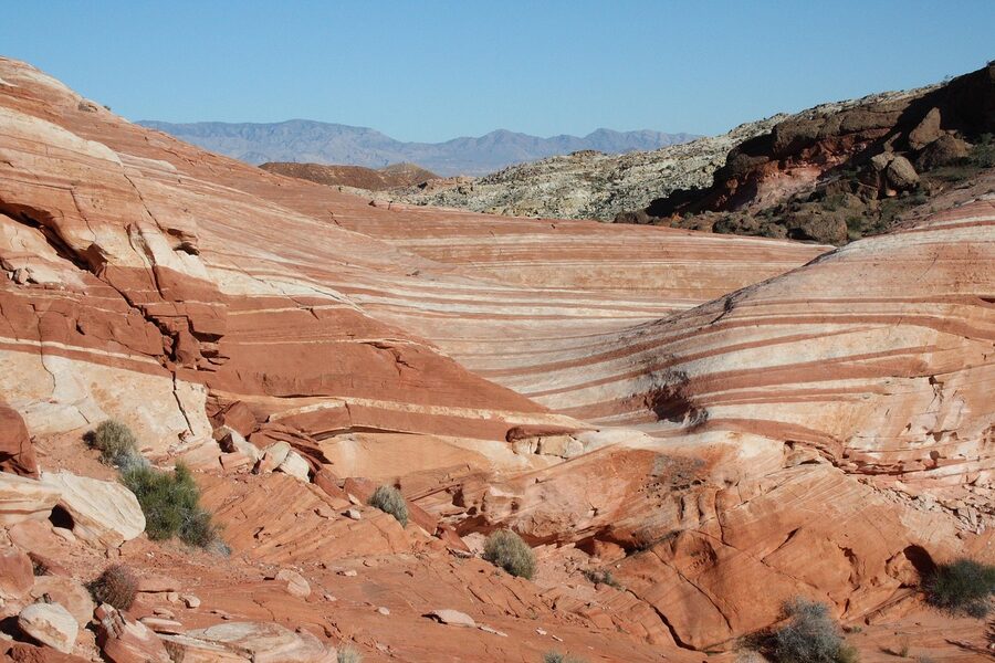 The Wave formation at Valley of Fire Nevada sandstone