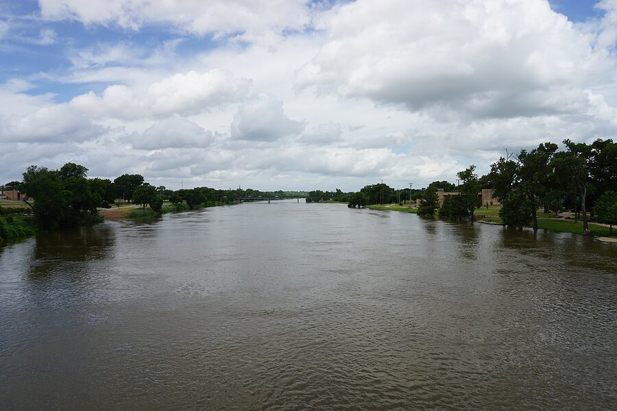 Brazos River park and riverwalk in Waco