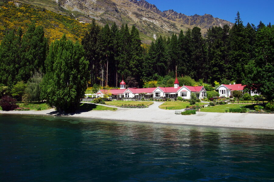 Walter Peak High Country Farm buildings on Lake Wakatipu