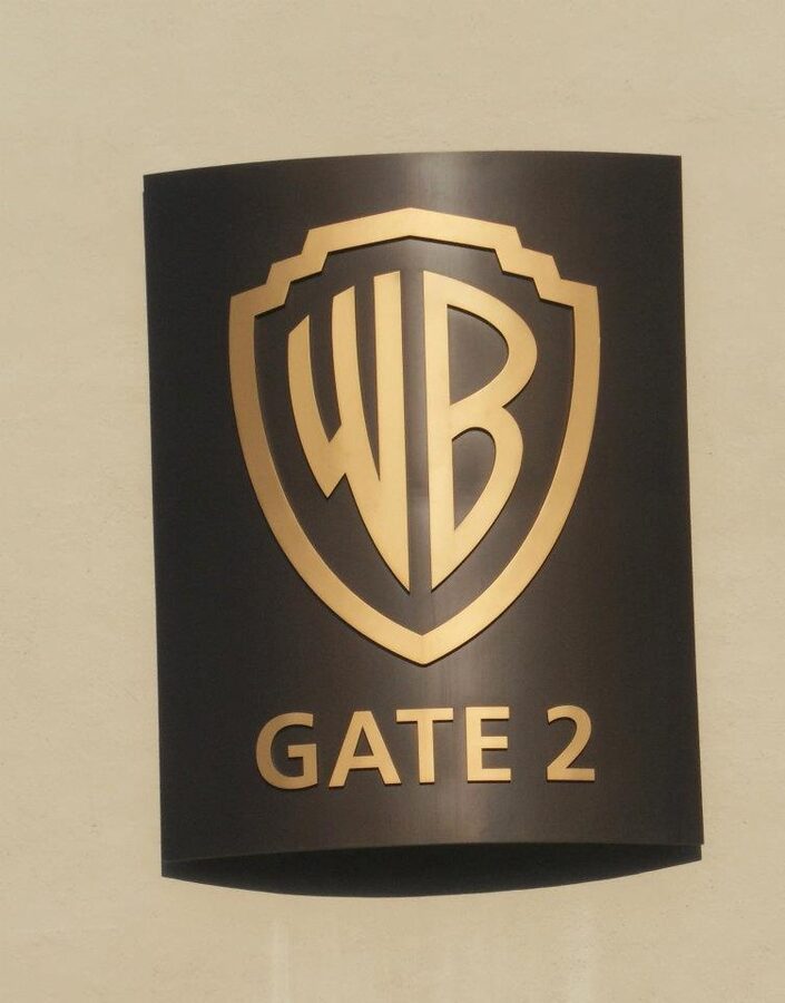Warner Bros entrance sign in Burbank California