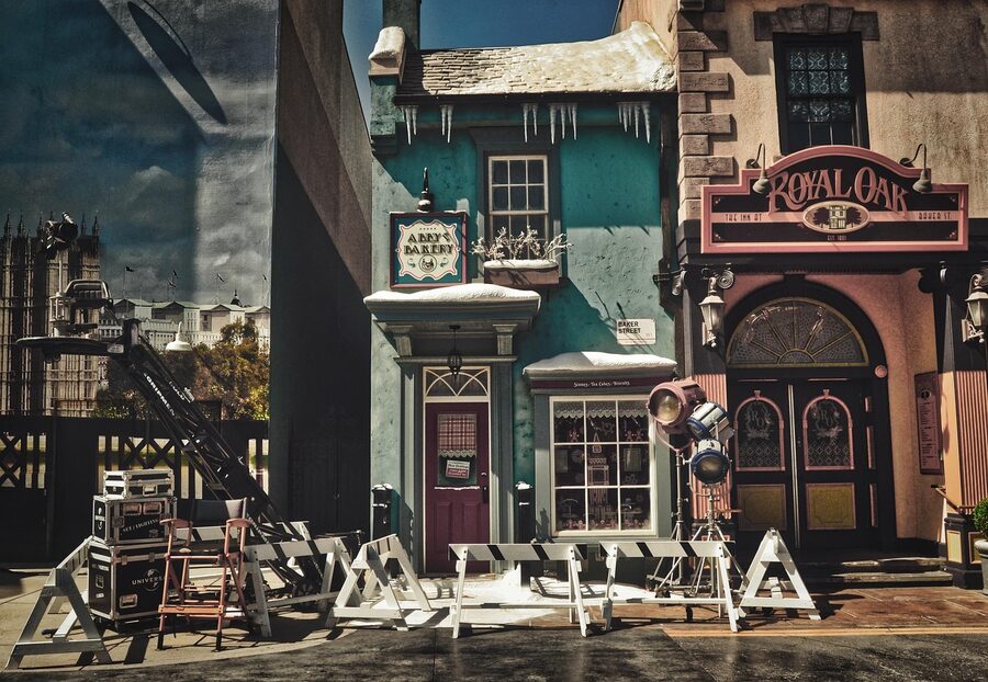 Film studio equipment and set backdrop