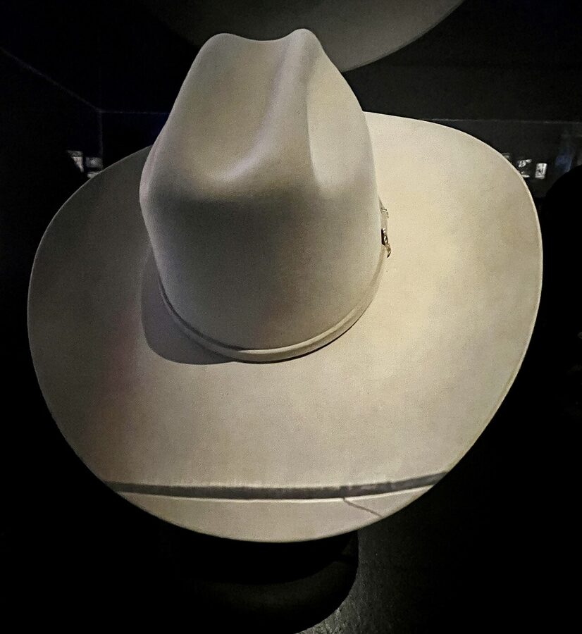JR Ewing hat from Dallas TV series at Warner Bros Studio Tour