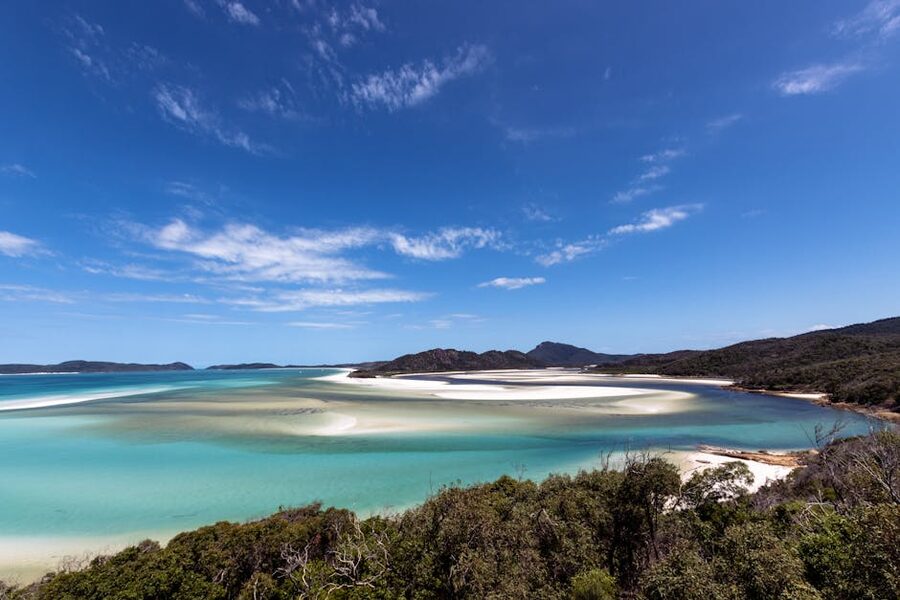 Whitsundays turquoise water aerial Queensland Australia