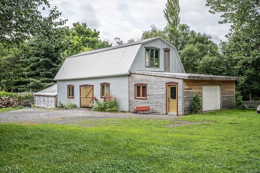 Ile d Orleans rural barn and countryside Quebec