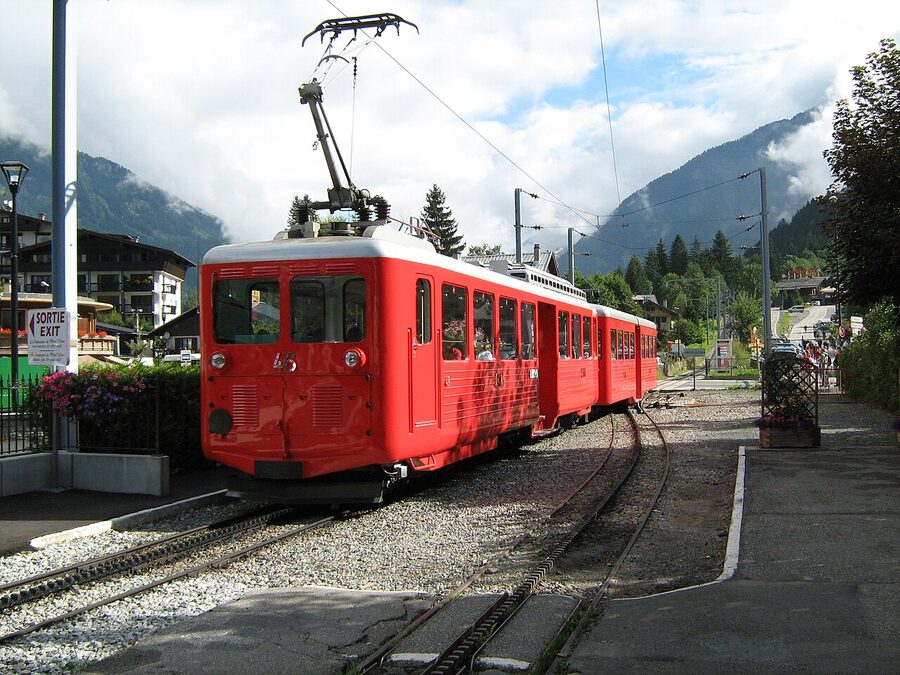 Chamonix Montenvers train at the Chamonix station