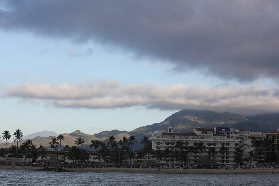 Sierra Madre mountains rising behind Puerto Vallarta