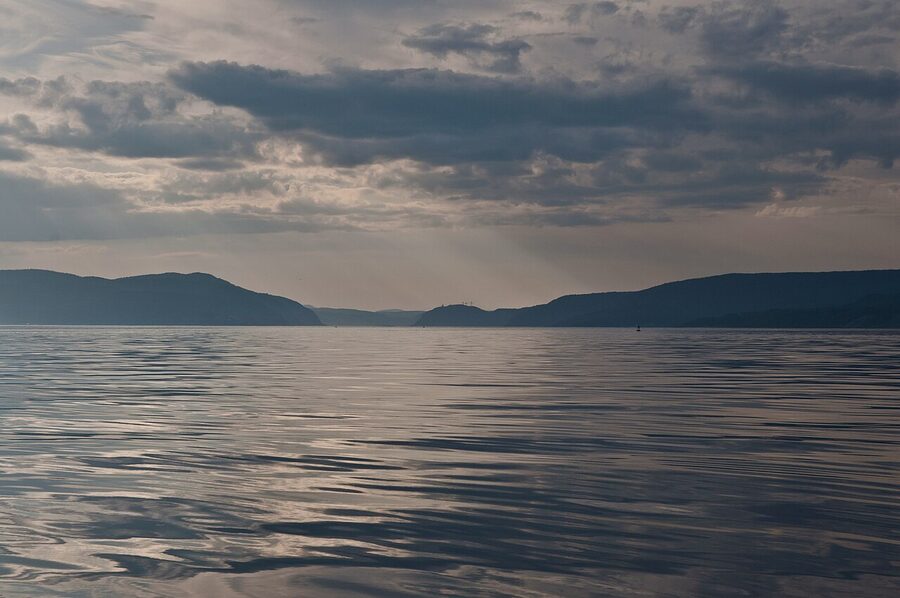Sunset over Saguenay St Lawrence Marine Park Quebec