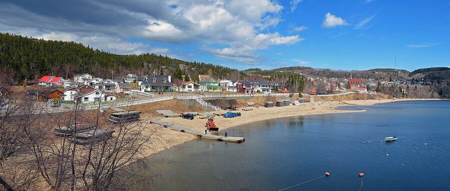 Panorama of Tadoussac bay and village Quebec
