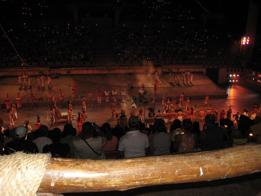 Xcaret Mexico Espectacular show finale with performers