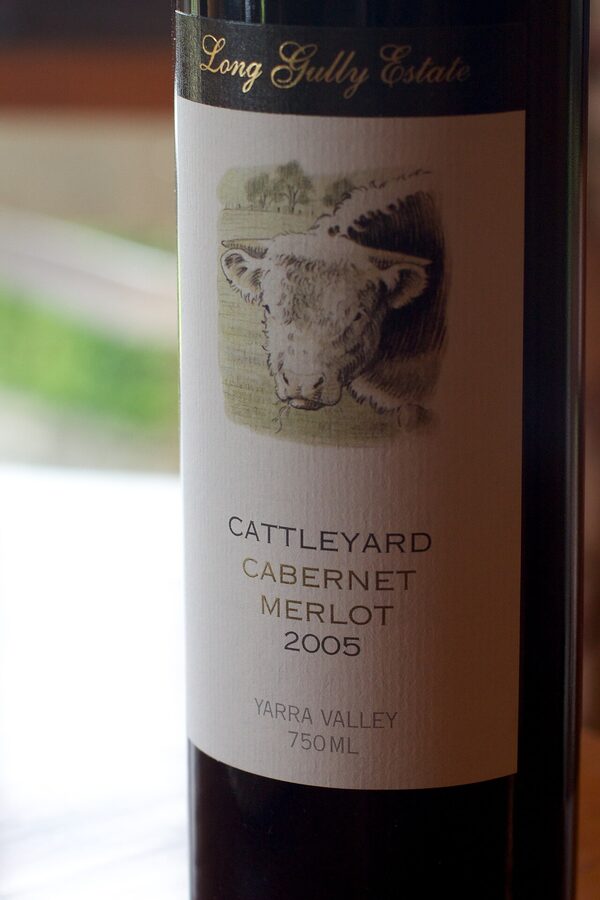 Wine tasting glasses lined up at a cellar door, Yarra Valley