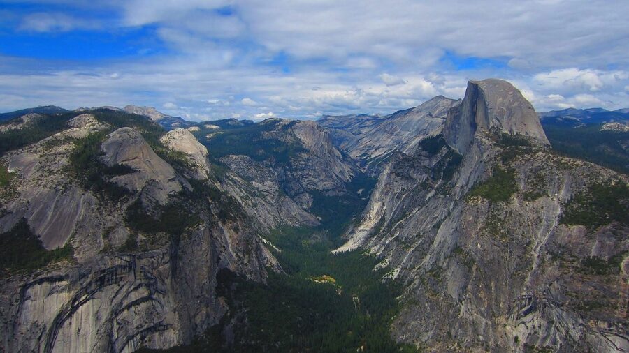 Half Dome viewed from Glacier Point area in Yosemite