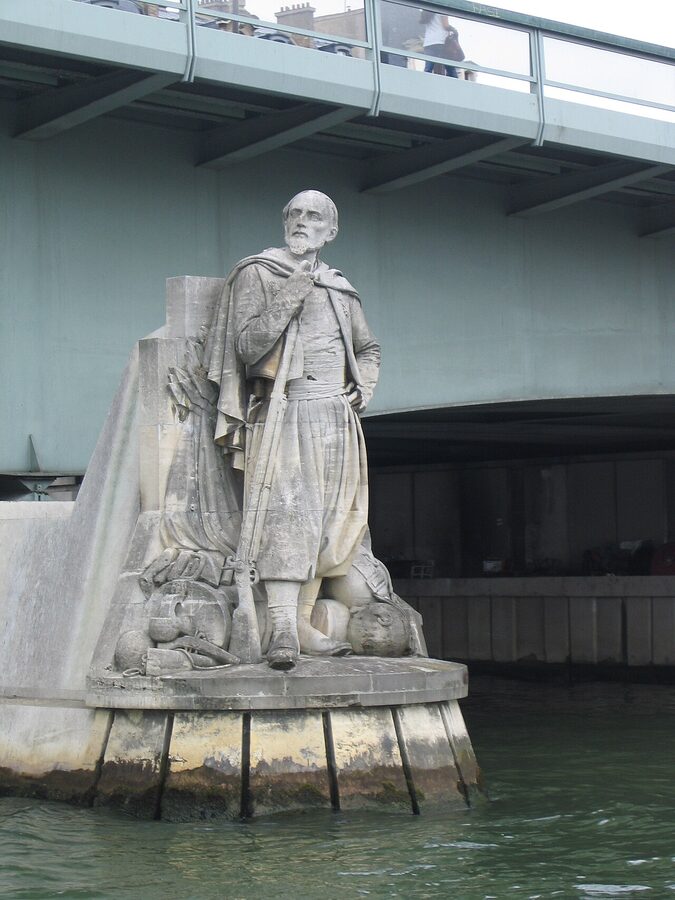 The Zouave statue on Pont de l'Alma in Paris, used as the city's unofficial flood marker