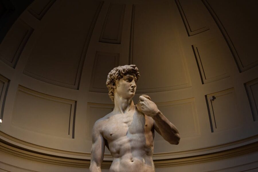 David marble statue inside Accademia Florence
