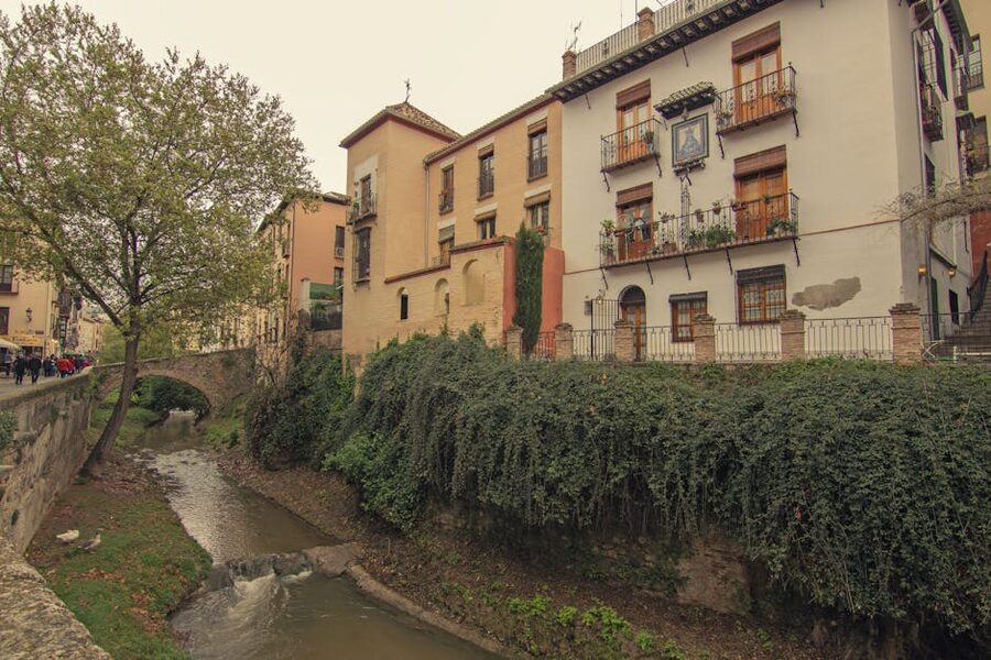 View of the Darro river running through Granada