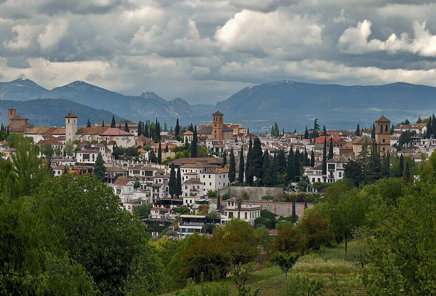 View of the Albaicin from the Alhambra in Granada