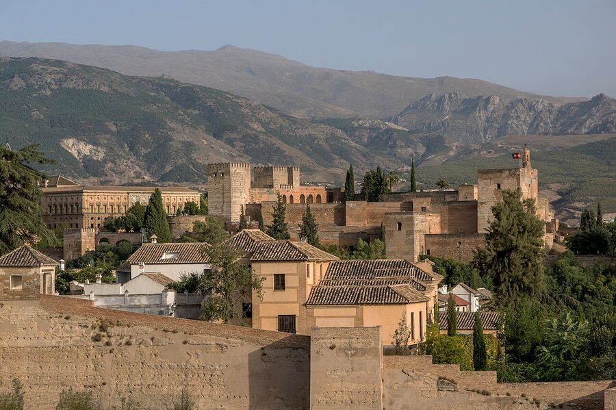 View from Mirador de San Cristobal towards the Alhambra Granada