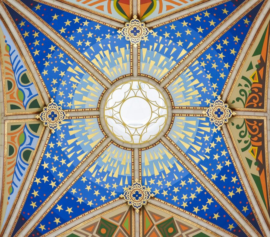 Almudena Cathedral ceiling painting by Kiko Arguello