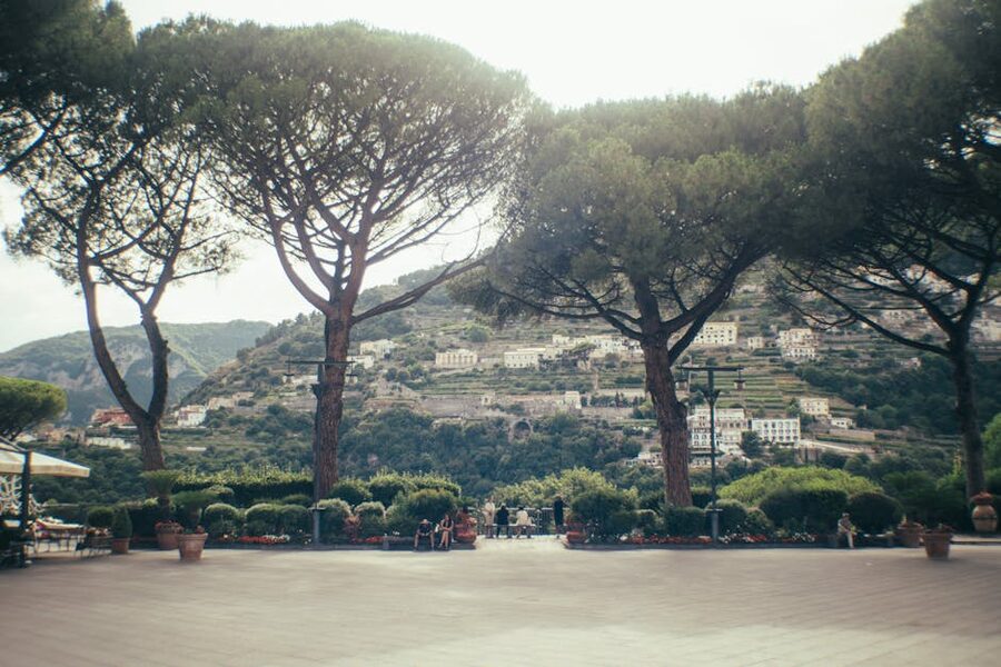 Ravello terrace overlooking the coast and sea