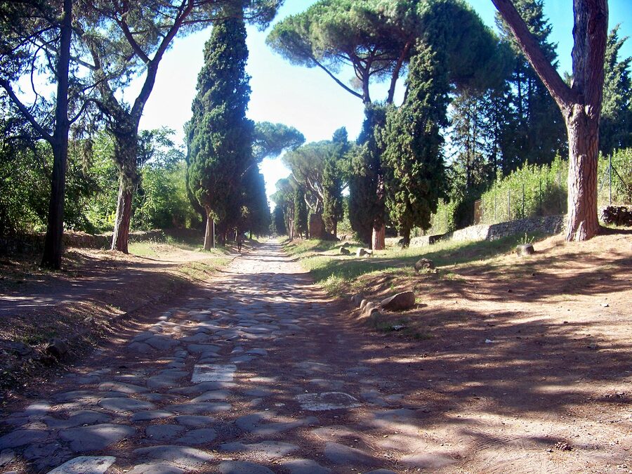 Ancient Appian Way Via Appia Antica outside Rome
