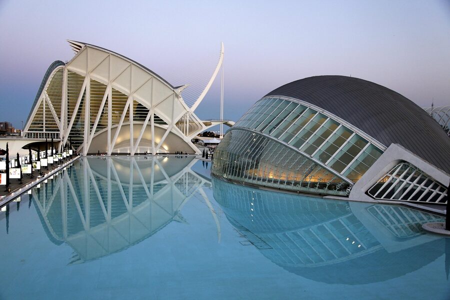 Architectural detail at City of Arts and Sciences Valencia