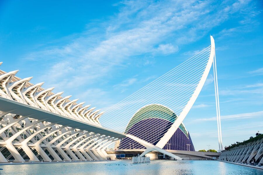 Aerial view of City of Arts and Sciences Valencia