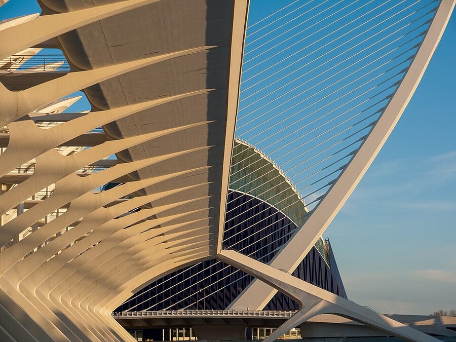 City of Arts and Sciences Valencia reflecting pools at night