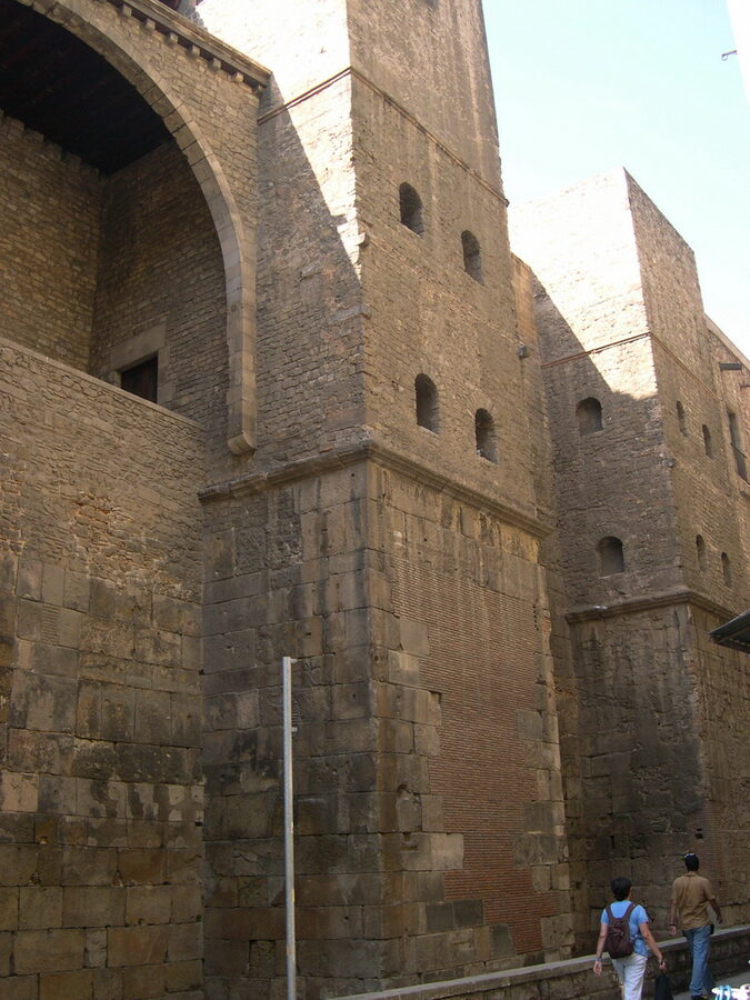 Roman wall towers in Barcelona Barri Gotic