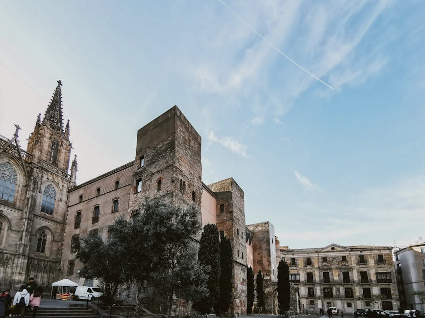 Gothic Quarter Barcelona historic city skyline