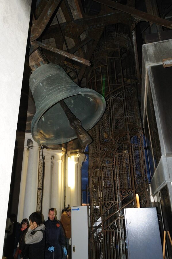 Belfry of Campanile di San Marco showing the bells inside