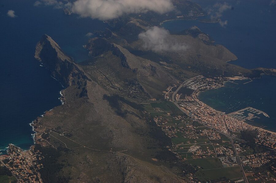 Aerial view of Boquer Valley and Port de Pollensa