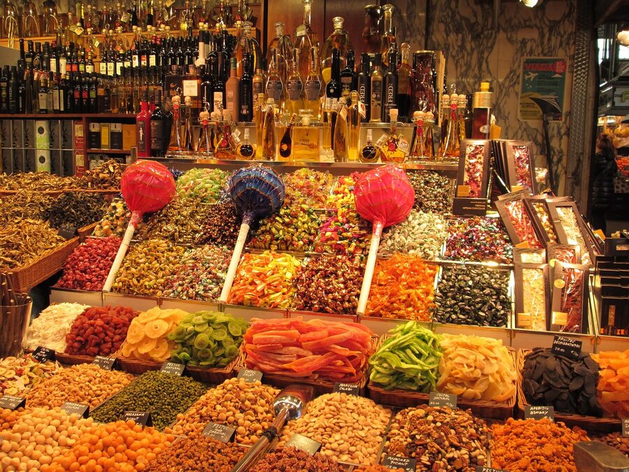 Lollipop stall at La Boqueria Barcelona