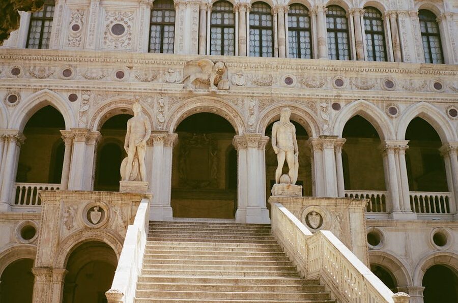 Doge's Palace inner courtyard with Renaissance staircase Venice